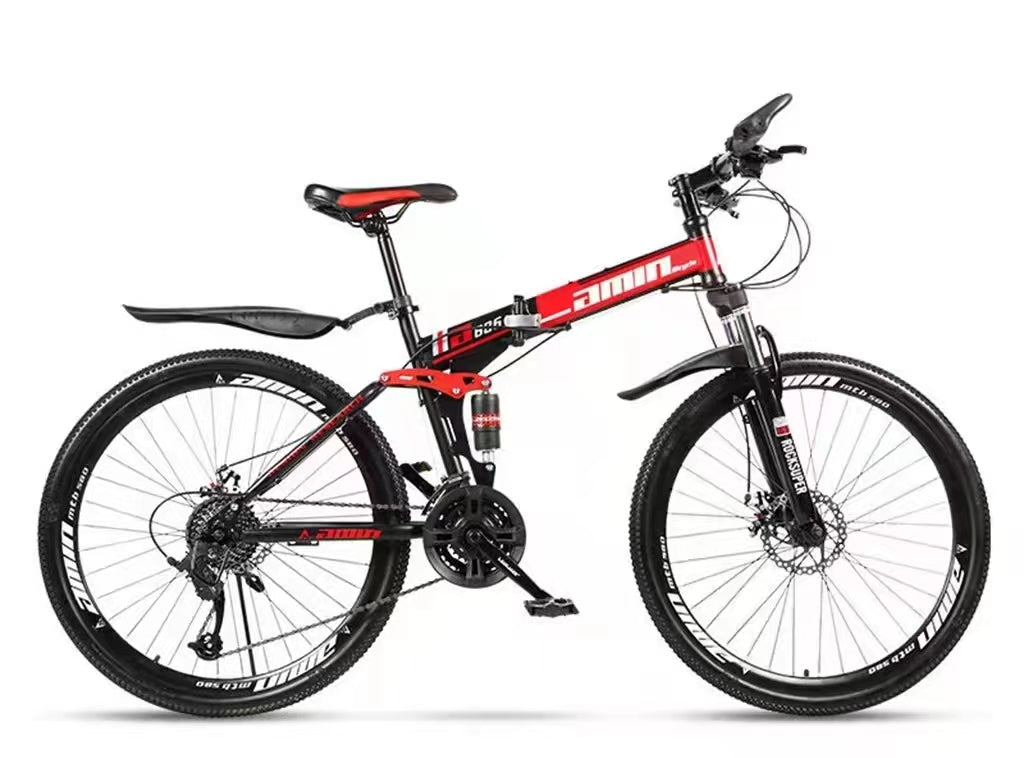 Red Bike 26" Bike, White Color, 21 Speeds, High Carbon Steel, Detachab