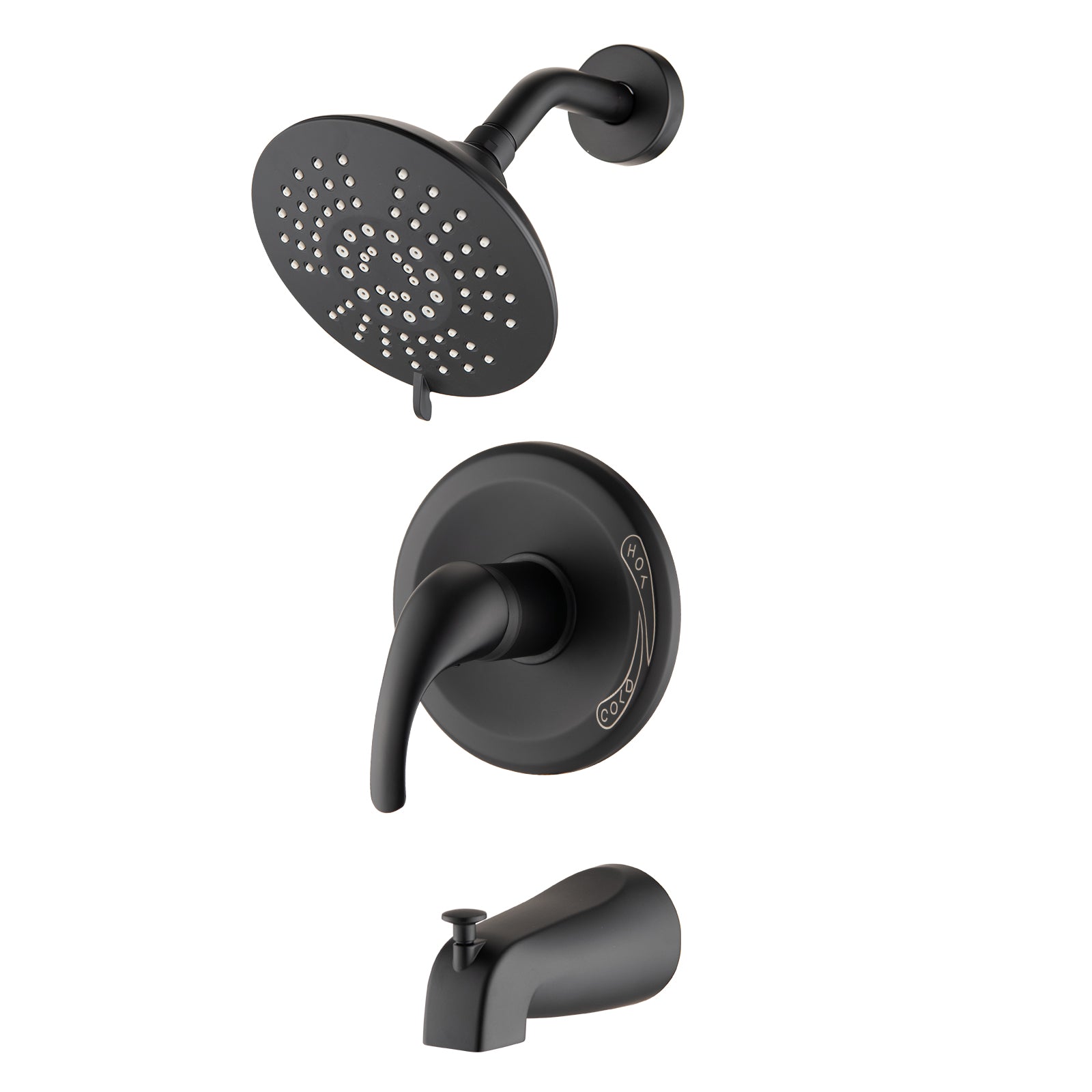 Single Handle Tub Spout And 5 Functions Shower Head Set Valve Included