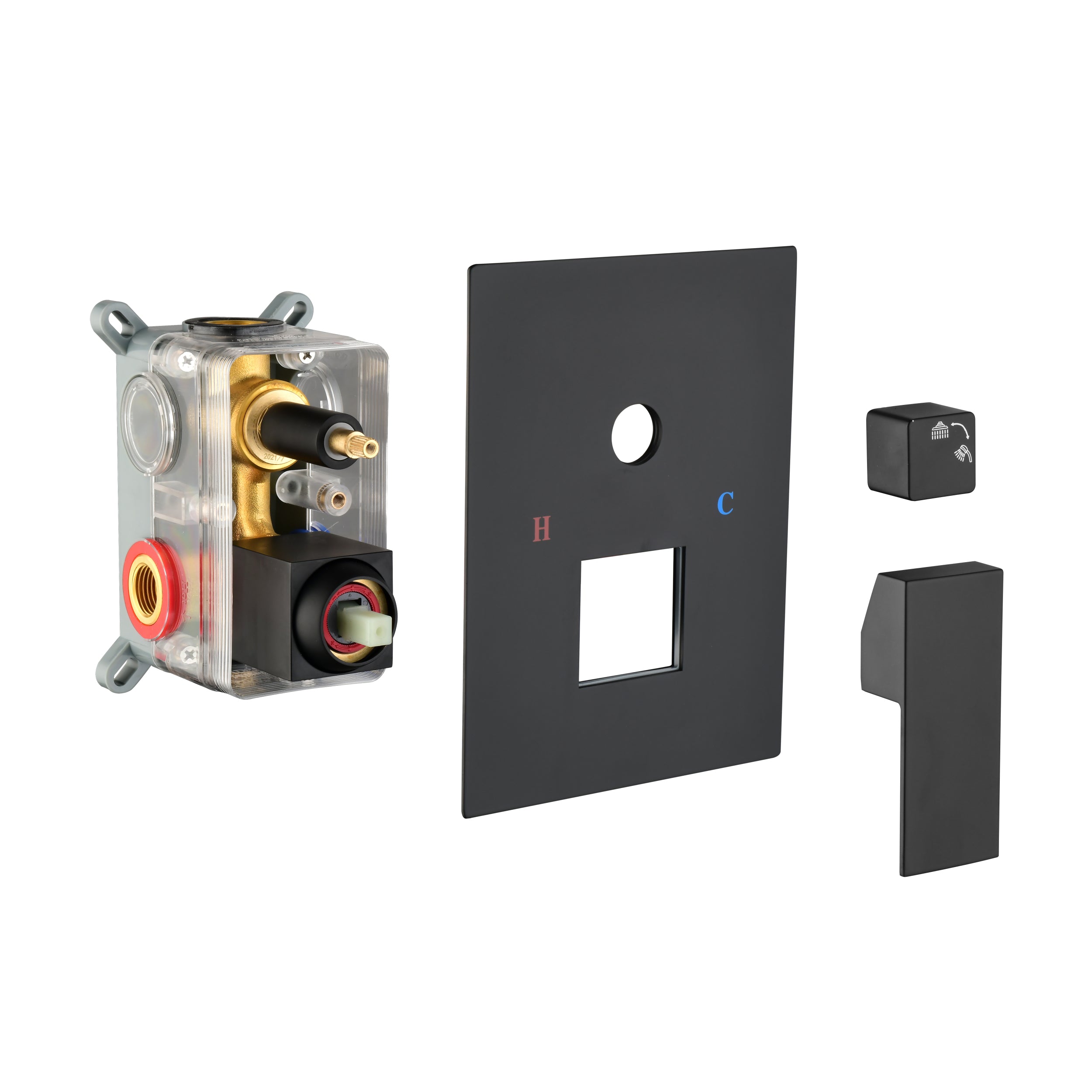 2 Way Outlet Function Solid Brass Shower Diverter Valve Mixer Rough In