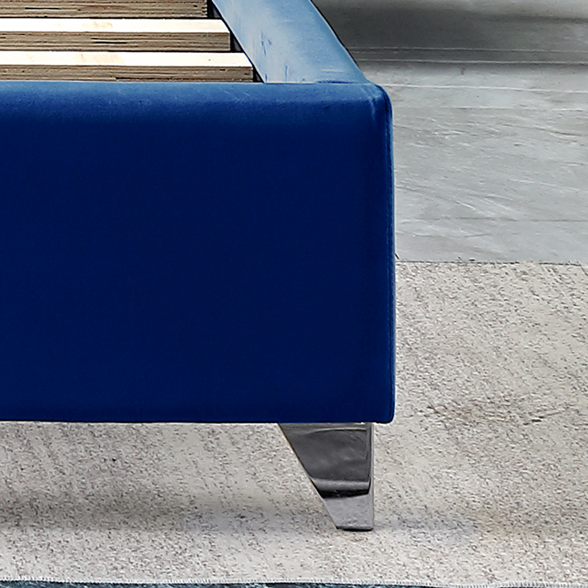 Contemporary Velvet Upholstered Bed With Deep Button Tufting, Solid Wo