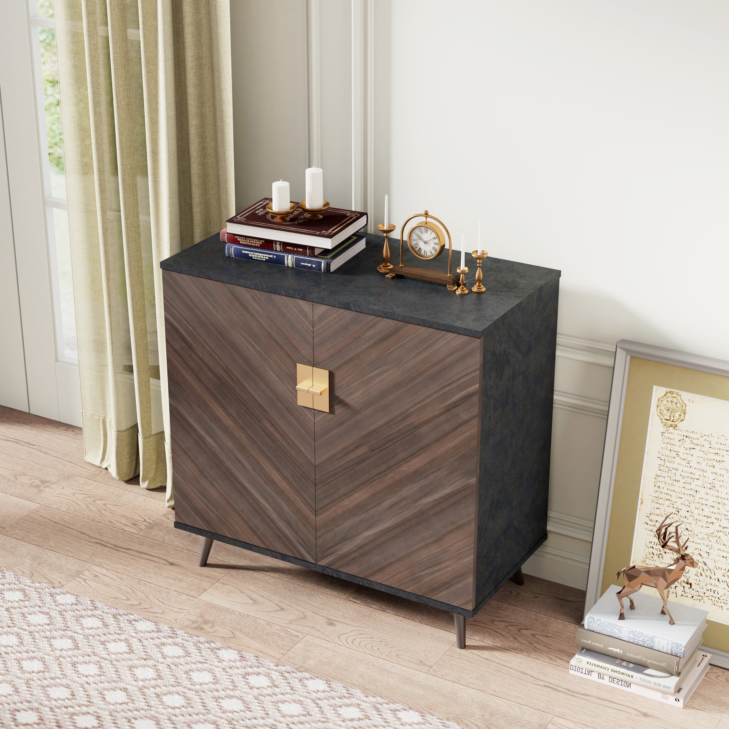 Accent Storage Cabinet With Doors, Bar Cabinet Buffet Cabinet With Sto