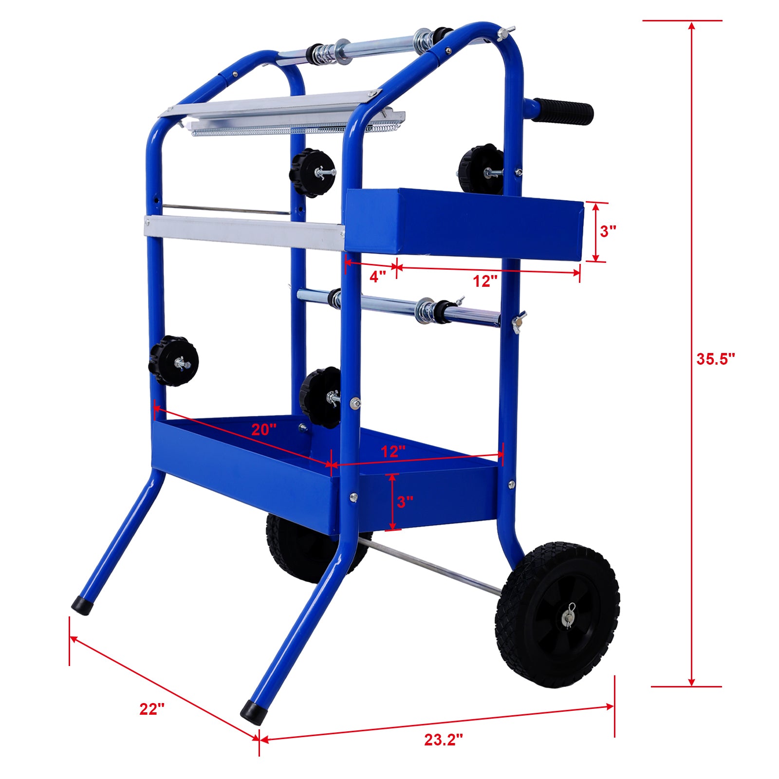 Mobile 18" Multi Roll Masking Paper Machine With Storage Trays,Blue Bl