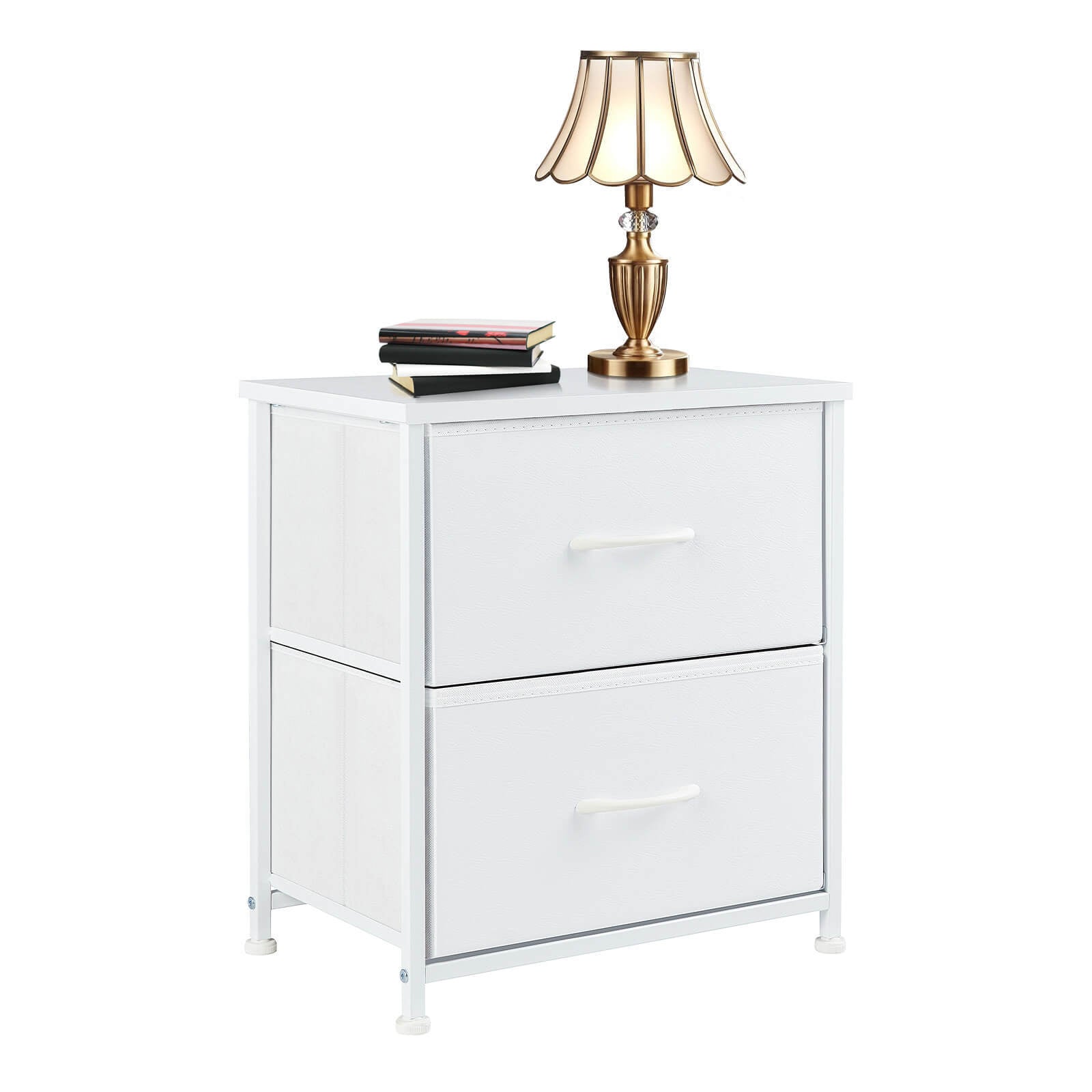Drawers Dresser Chest Of Drawers,Metal Frame And Wood Top,2Bc,White Wh