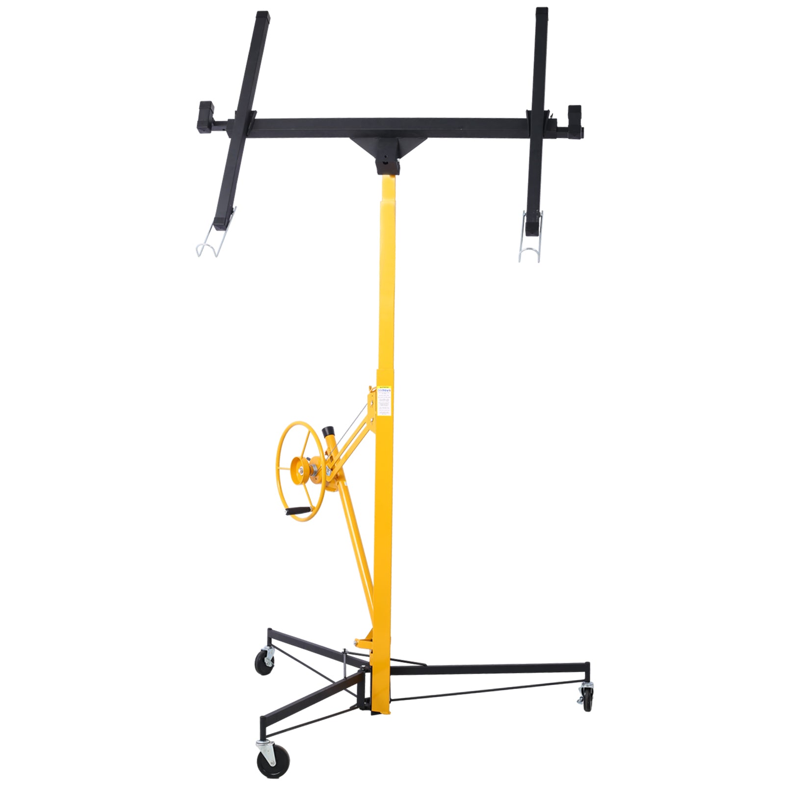 Drywall Lift Panel 11' Lift Drywall Panel Hoist Jack Lifter, Black Yel