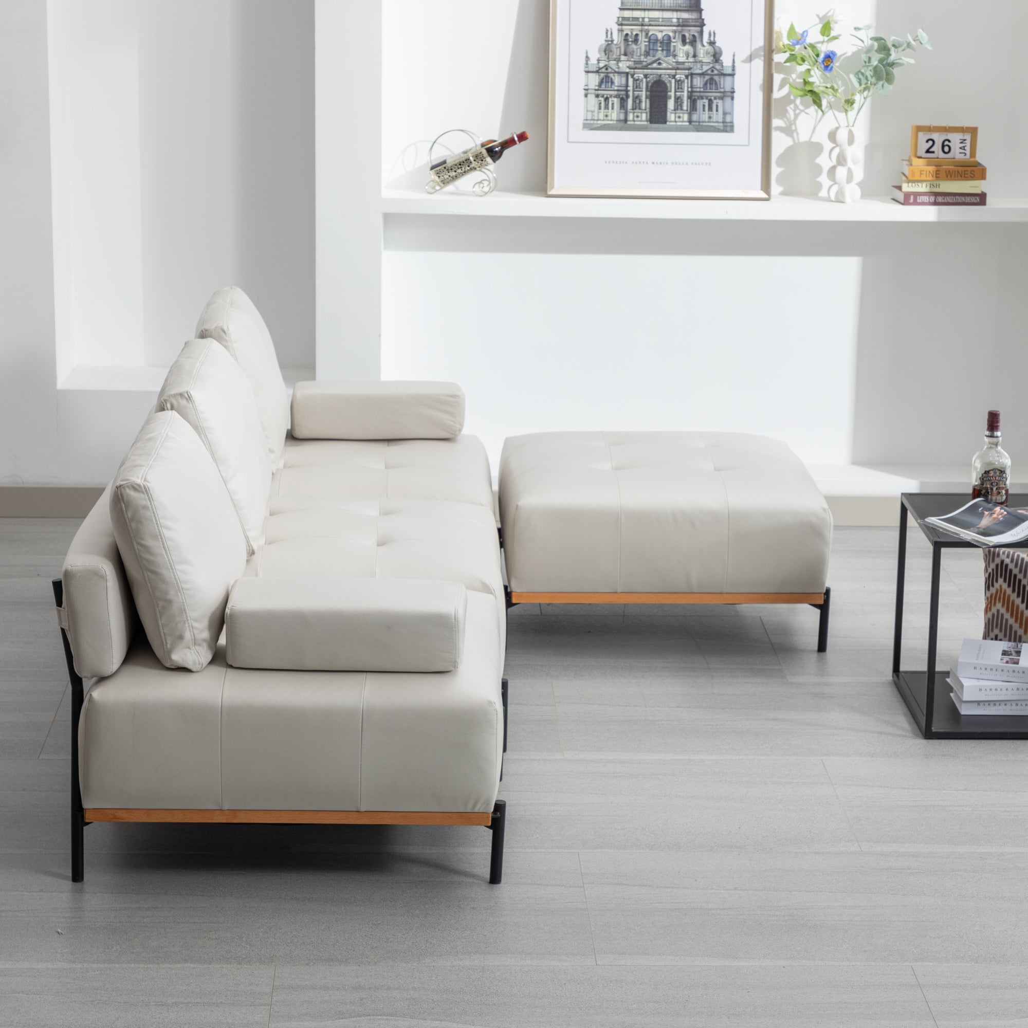 100.7'' L Shape Sectional Sofa 3 Seater Couches With A Removable Ottom