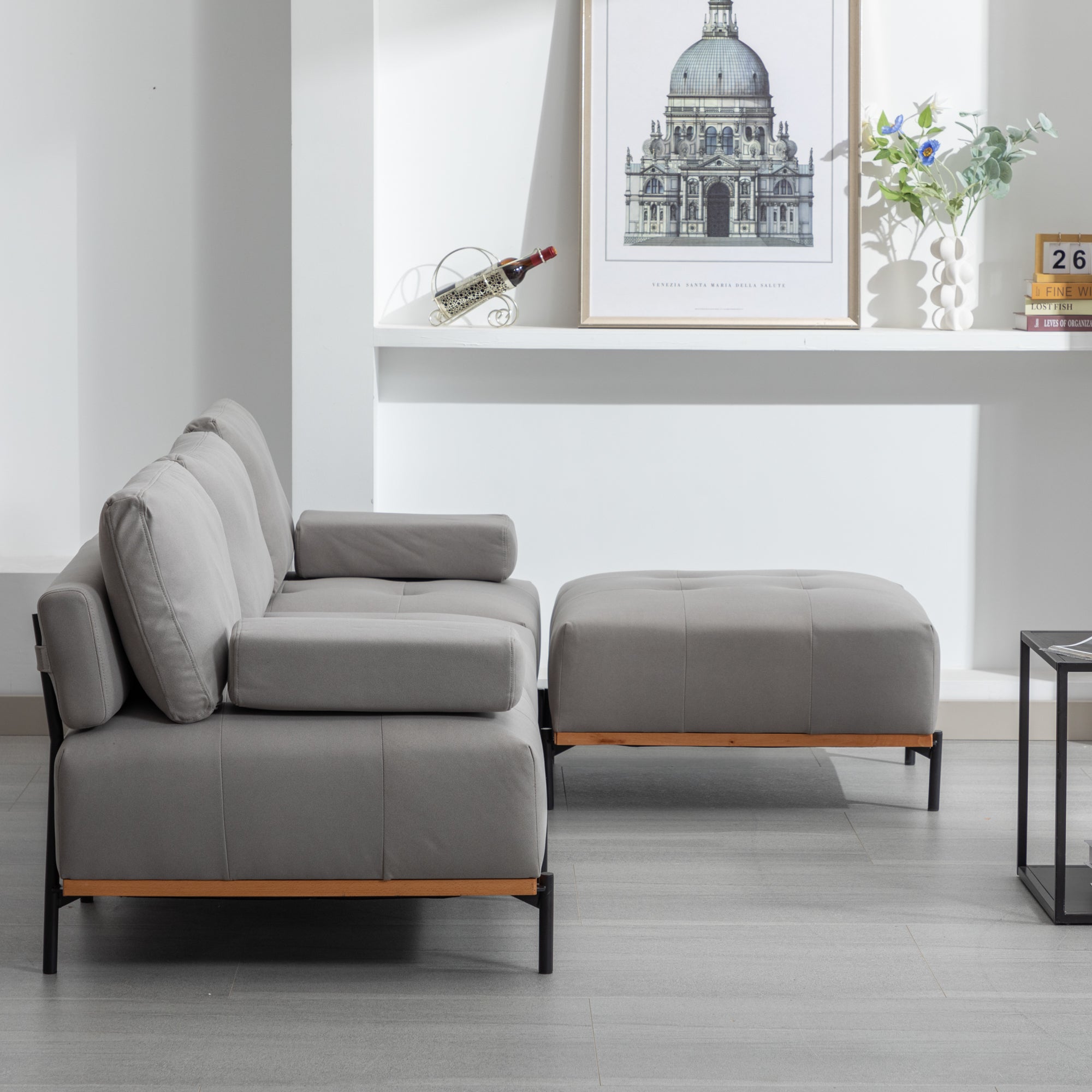 100.7'' L Shape Sectional Sofa 3 Seater Couches With A Removable Ottom