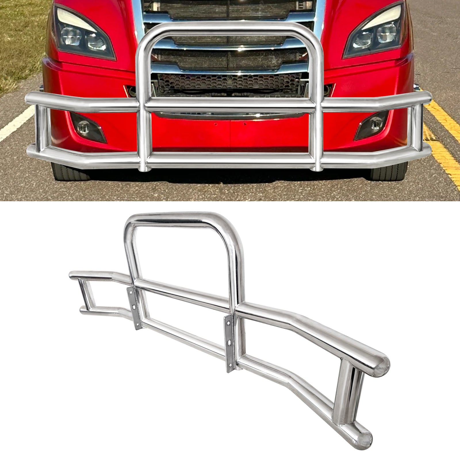 Front Bumper Deer Guard For Freightliner Cascadia 2018 2022 With Brack