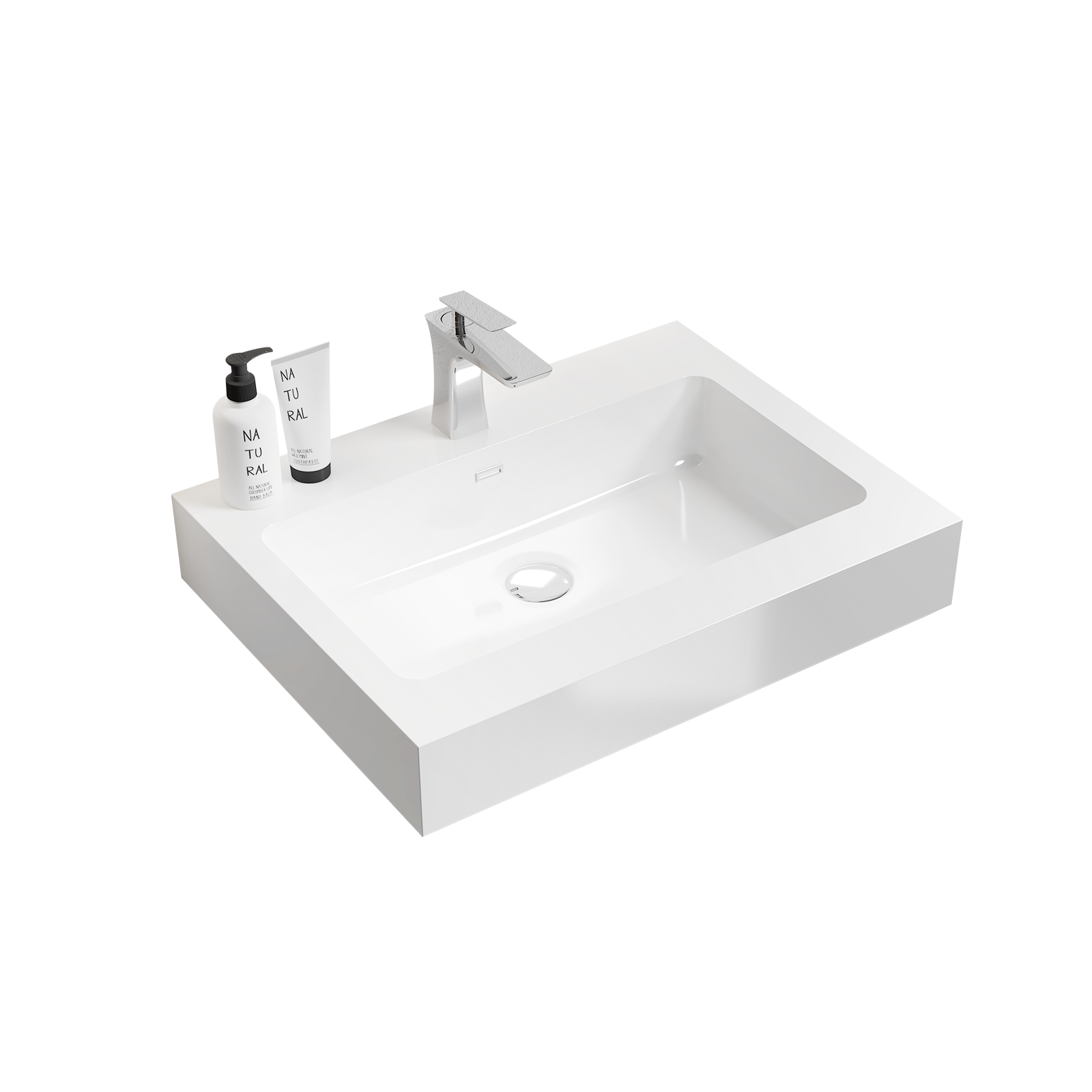 Bb02 24 101, Integrated Solid Surface Basin Without Drain & Faucet, Gl