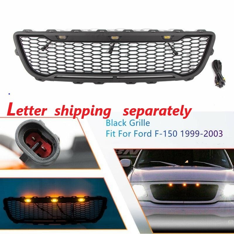 Front Grill For 1999 2000 2001 2002 2003 F150 Raptor Grill W Led Light