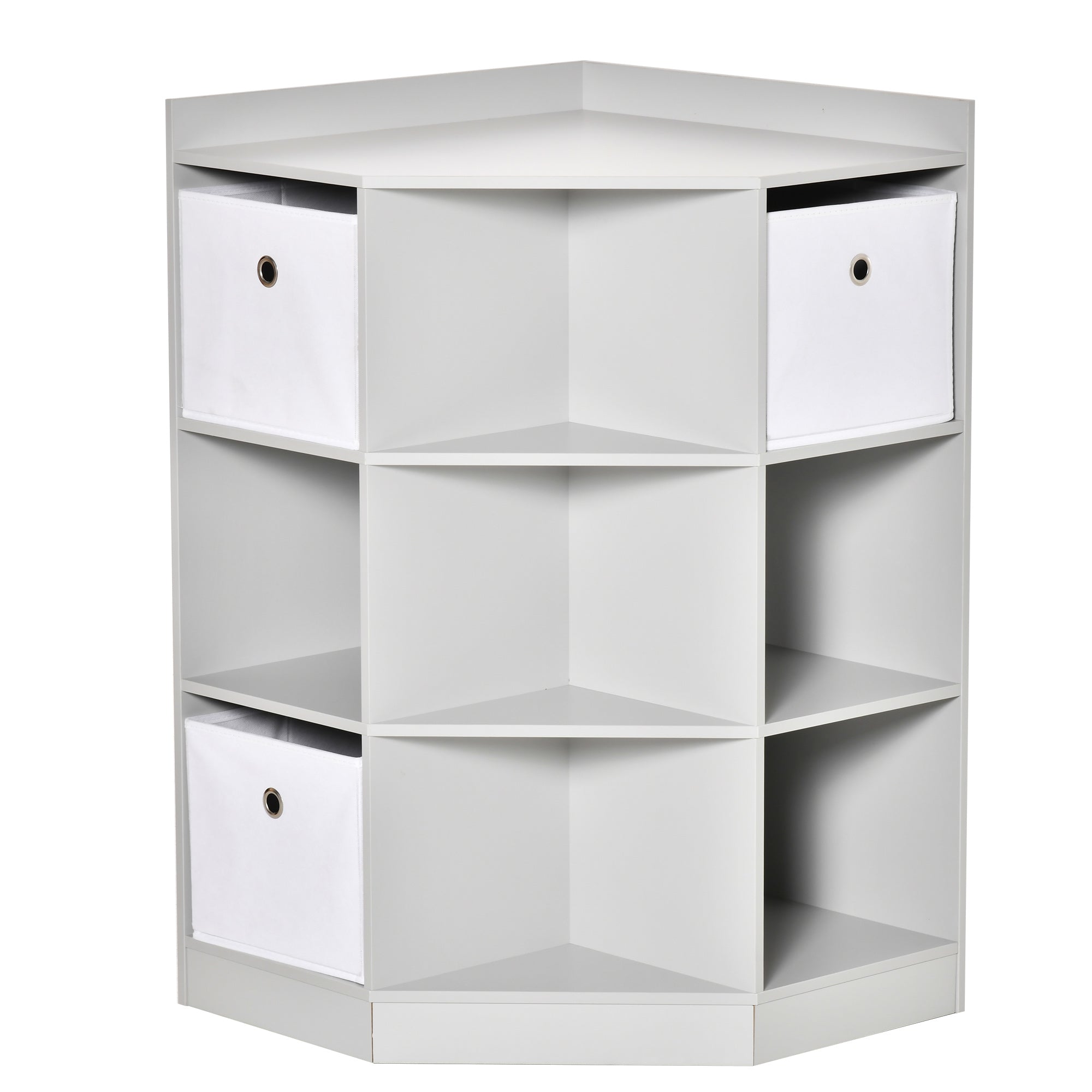 Homcom Kids Corner Cabinet, Cubby Toy Storage Organizer, Bookshelf Uni
