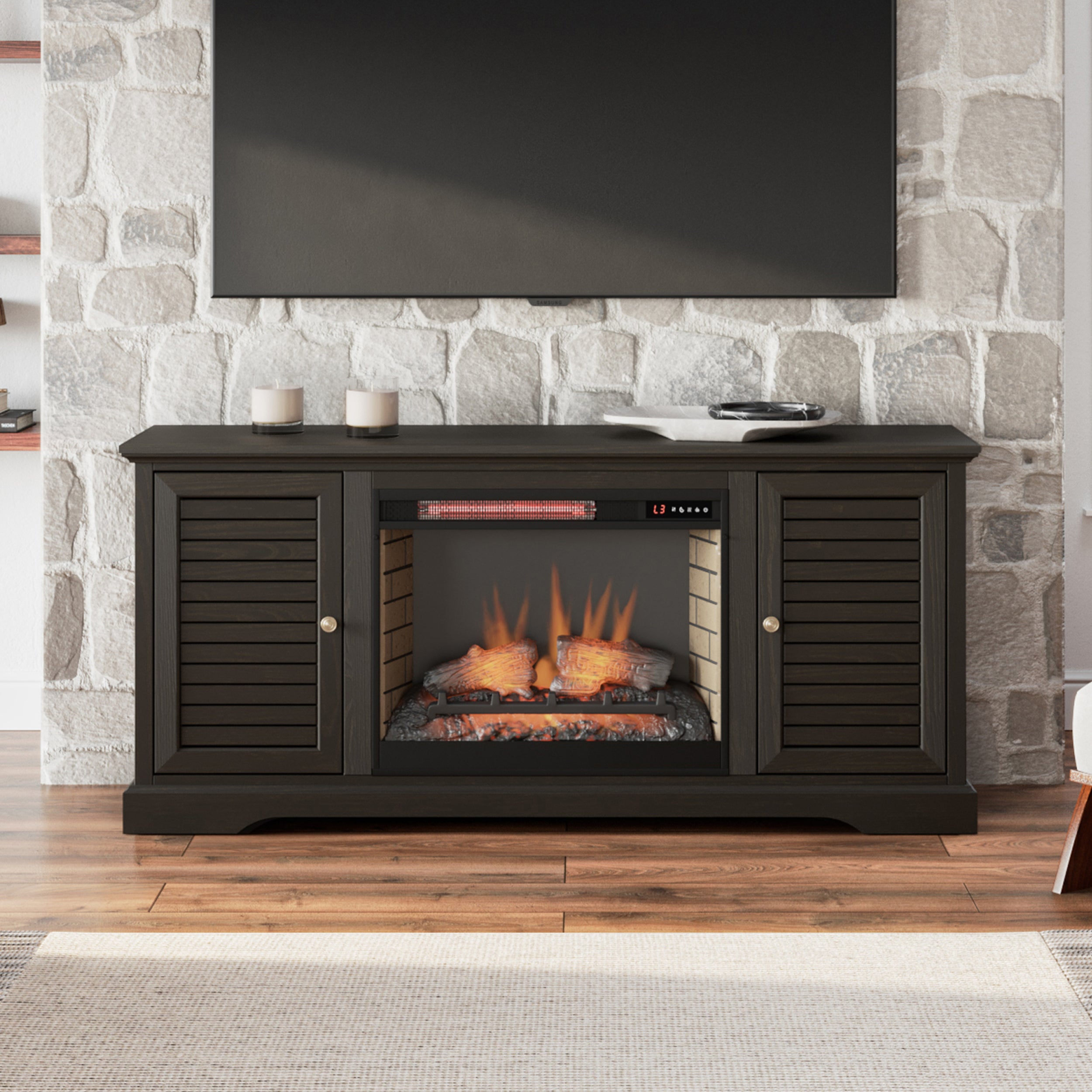 Topanga 68 Inch Electric Fireplace Tv Console For Tvs Up To 80 Inches,