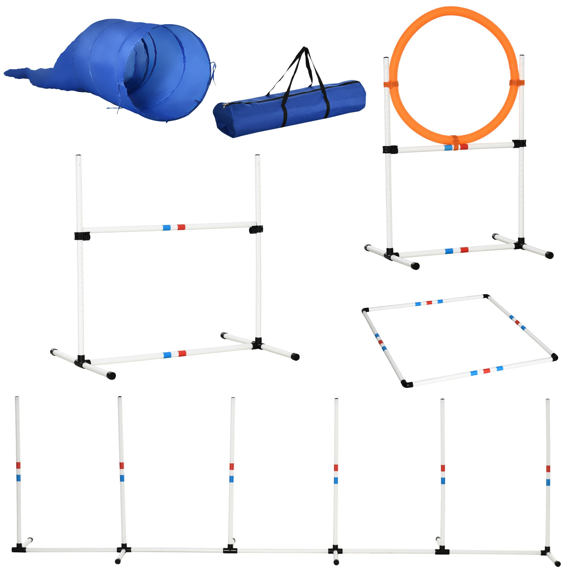 Pawhut Dog Agility Equipments, 5 Pieces Obstacle Courses Training Star