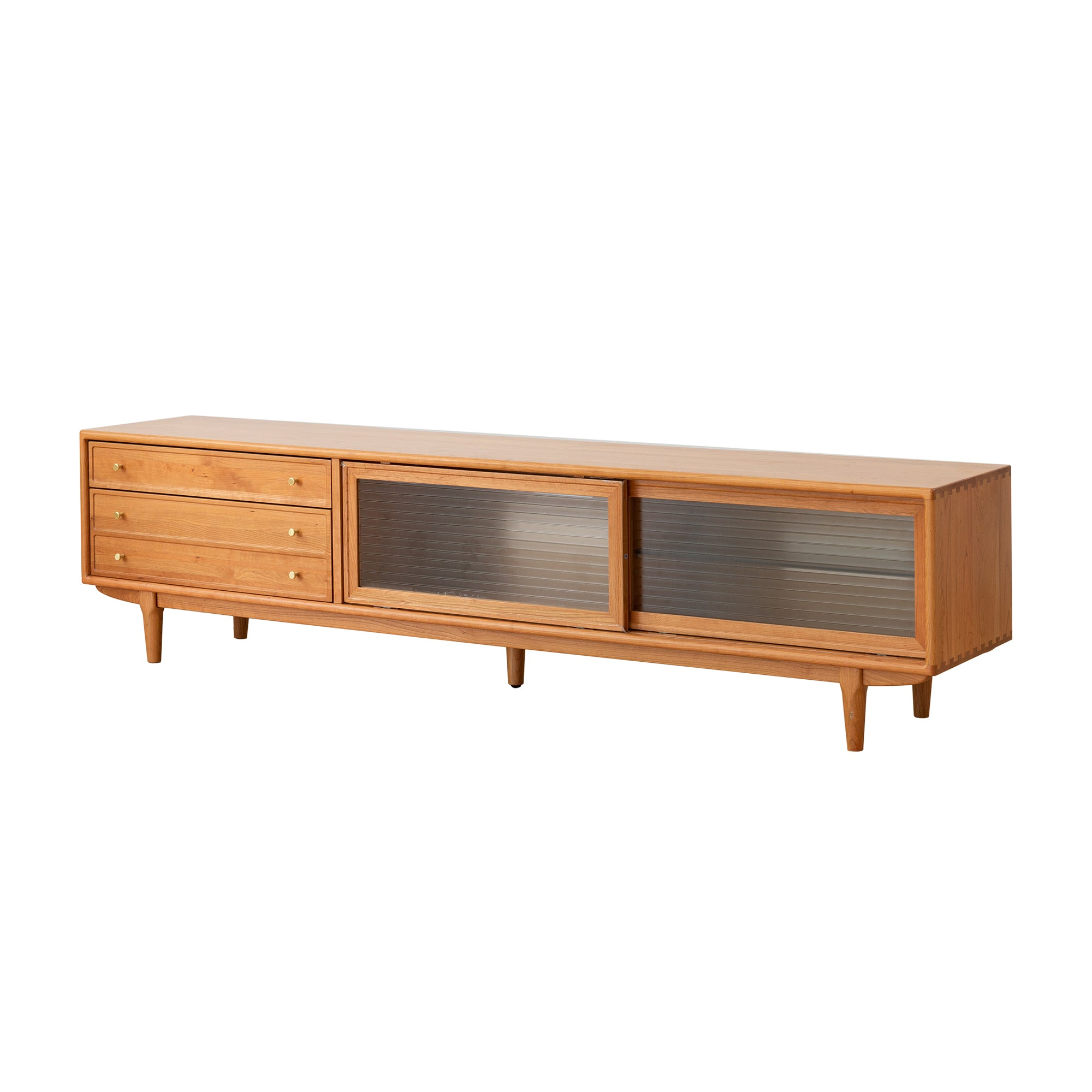 North America Fas Grade Solid Cherry Wood Tv Cabinet With Chinese Chan