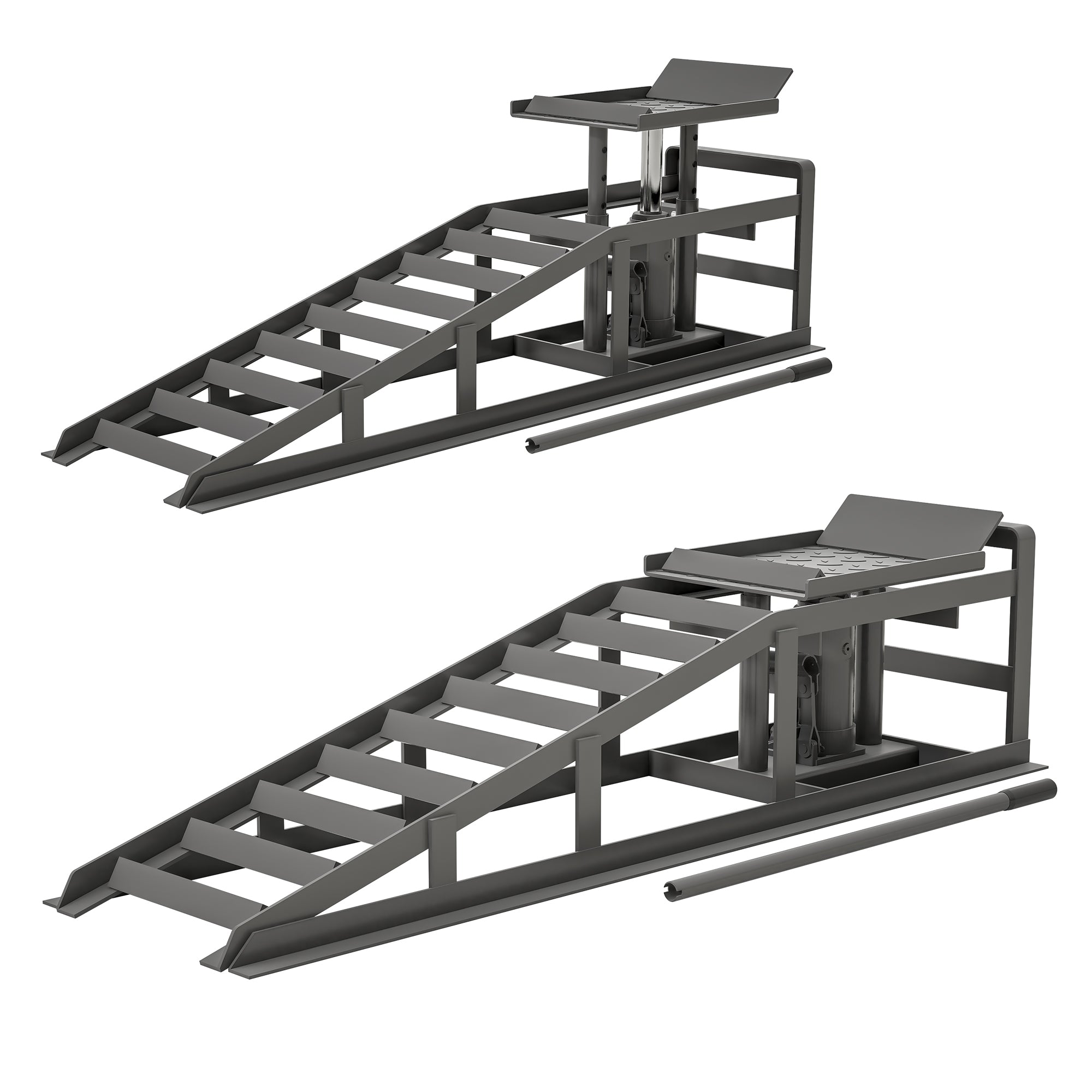 2 Pack Hydraulic Car Ramps 5T 11000Lbs Low Profile Car Lift Service Ra