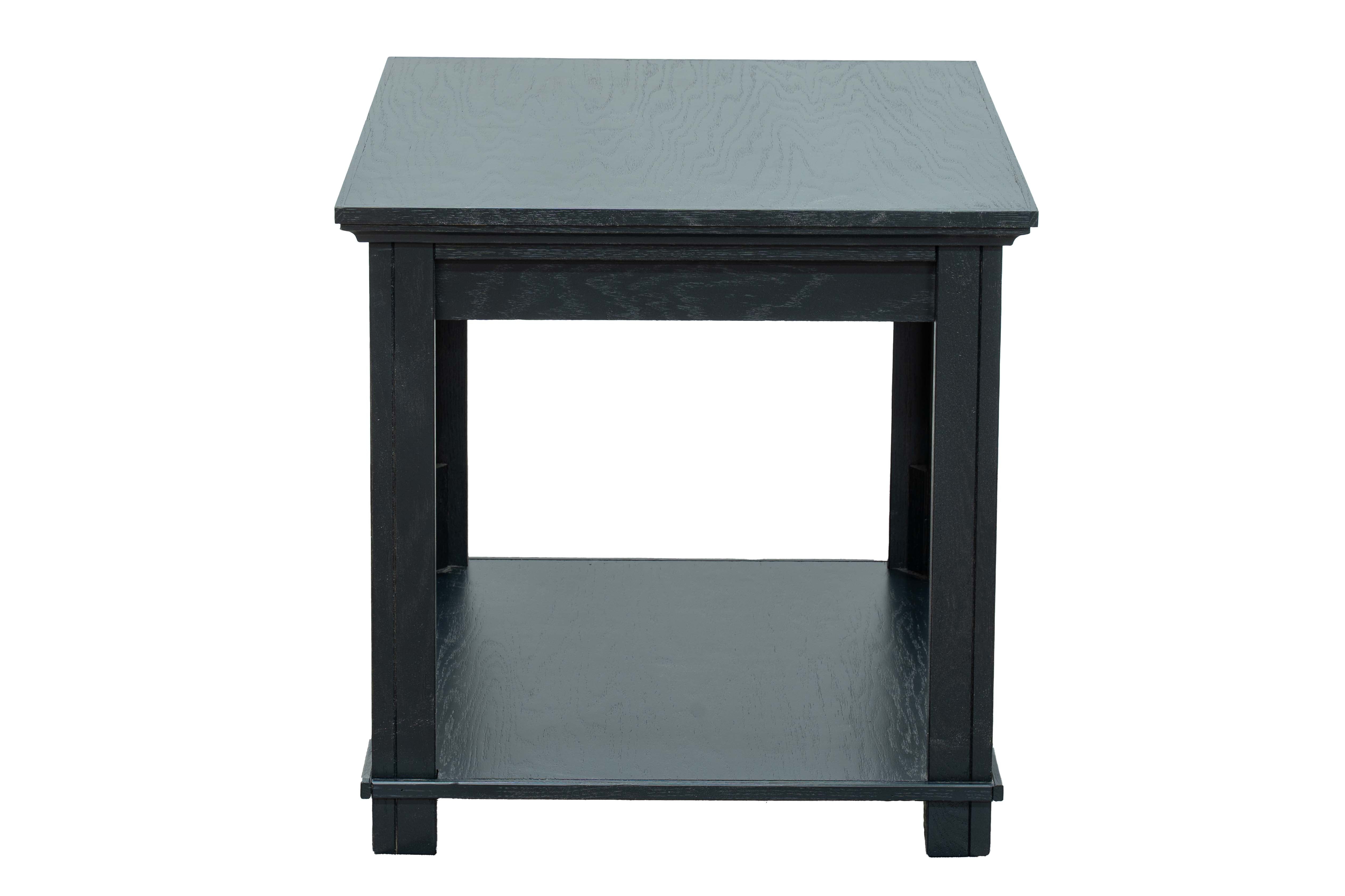 24 Inch End Table, No Assembly Required, C Finish Black Wood