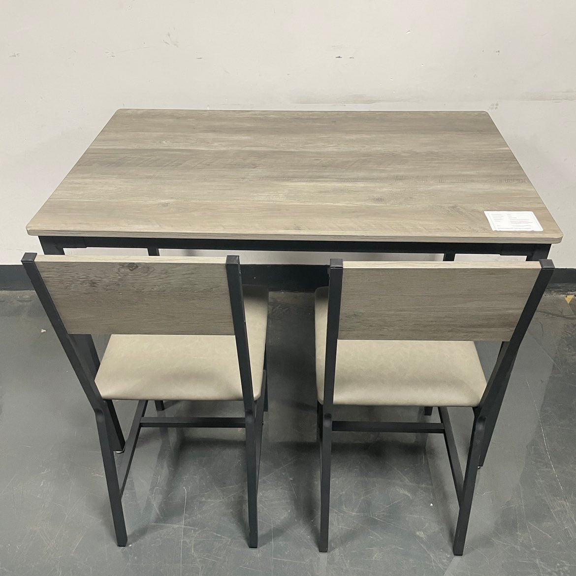 Dining Set For 5 Kitchen Table With 4 Upholstered Chairs, Grey, 47.2''