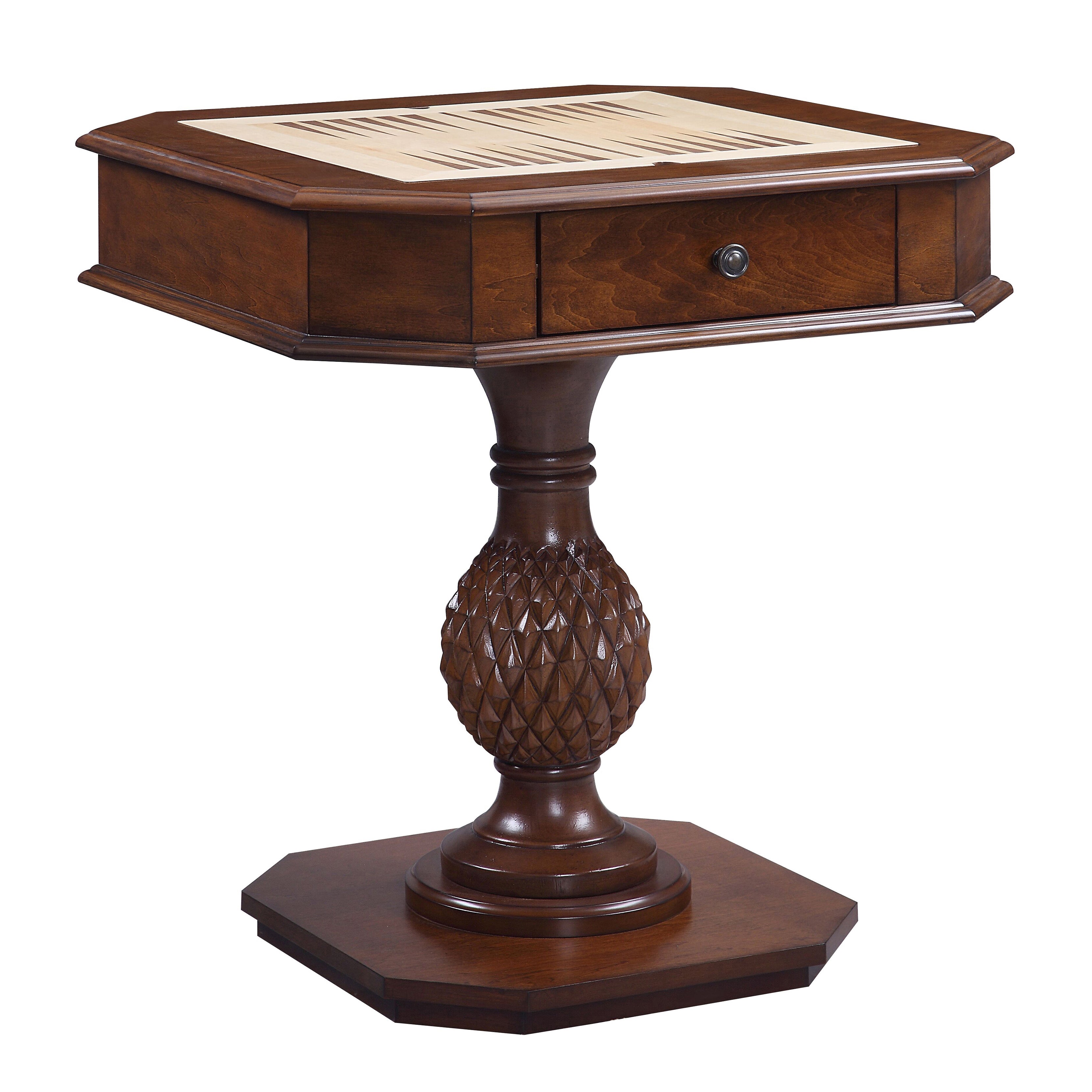 Cherry Game Table With Pedestal Base Cherry Primary Living Space Wood