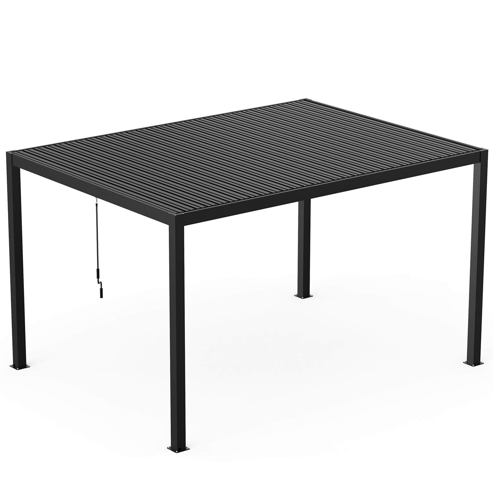 8640 Louver Pergola 10X13Ft Aluminum Frame & Steel Louvers With 2 Louv