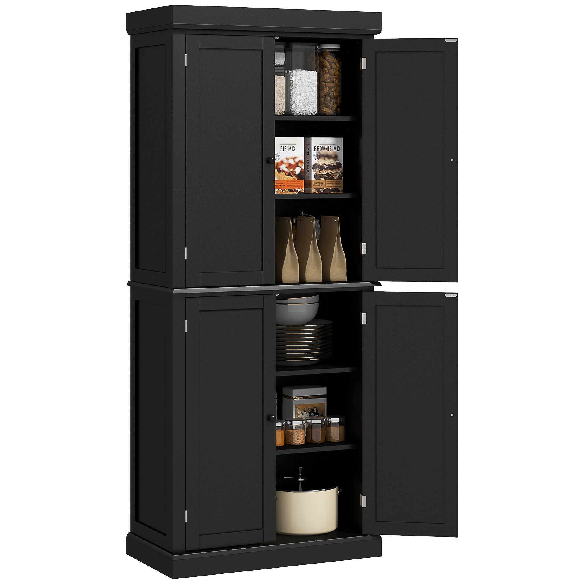 Homcom 72.5" Kitchen Pantry Storage Cabinet, Freestanding Kitchen Cupb