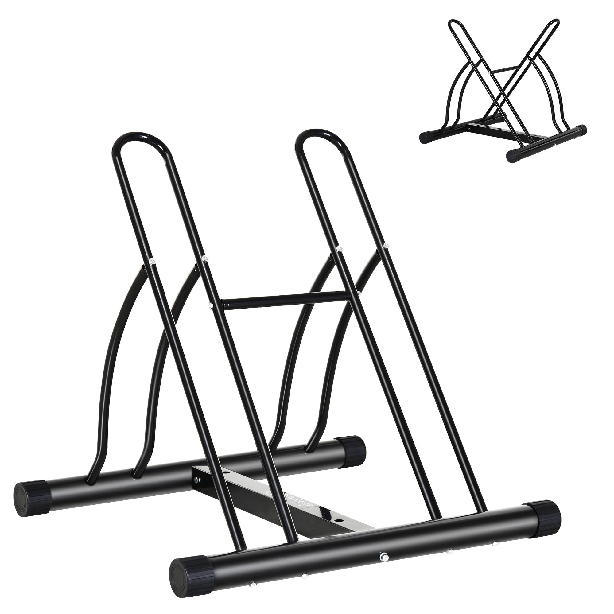 Soozier Bike Rack Floor Stand, 2 Bike Direction Adjustable Bicycle Par