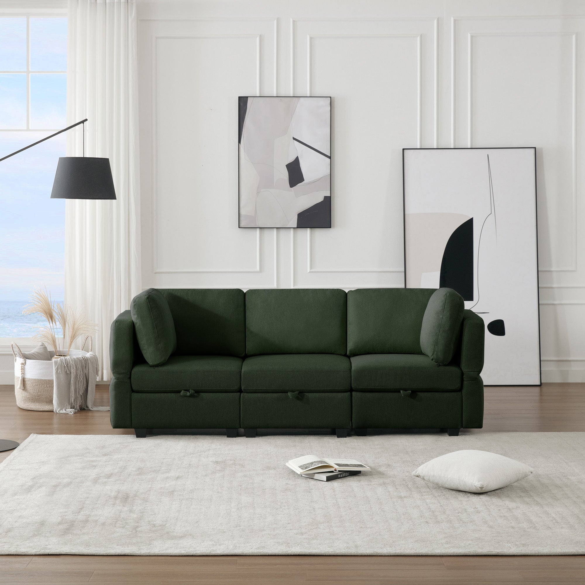 Oversized Modular Sectional Convertible Fabric Sofa Set,Extra Large Se