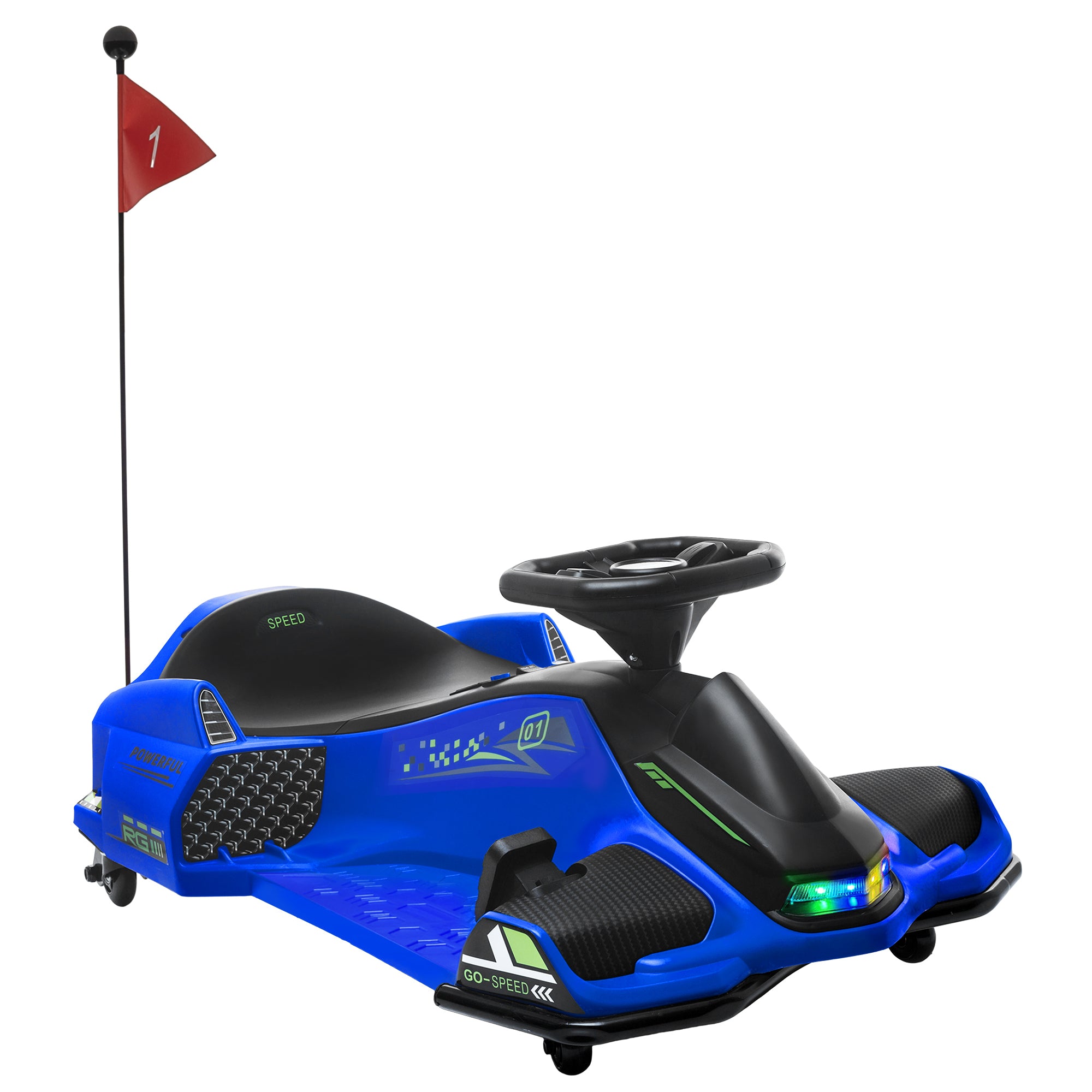 Aosom 12V Electric Go Kart, 5 Mph Drifting Car, Battery Powered Ride O