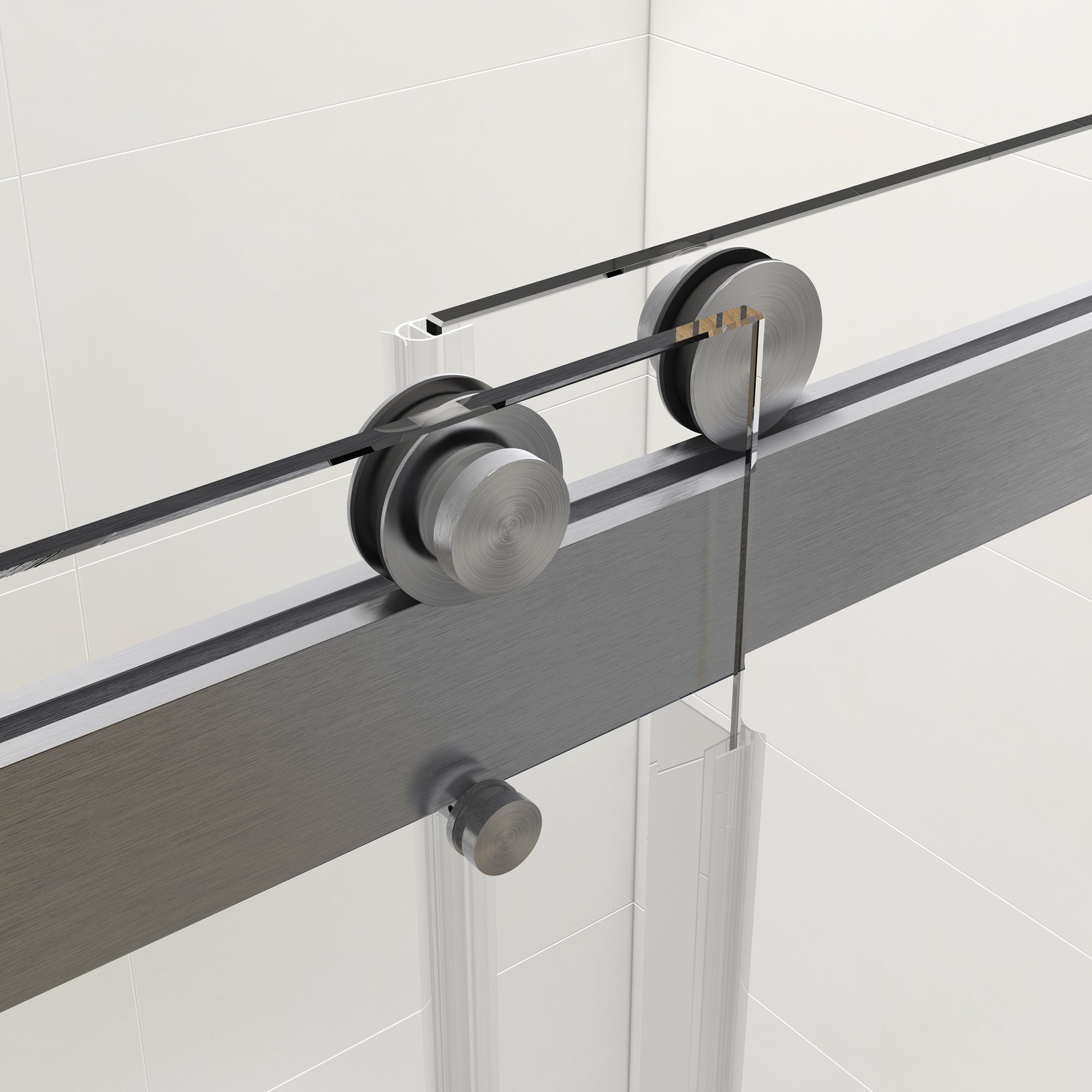 Top Rail Only, Stainless Steel Top Track With Buffer For Shower Door,
