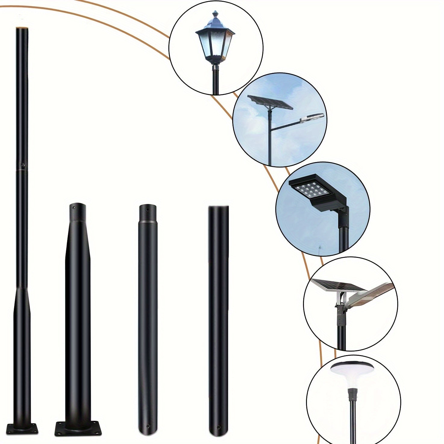 Splicing Lamp Poles, Street Light Pole, Metal Street Lamp Post For Out