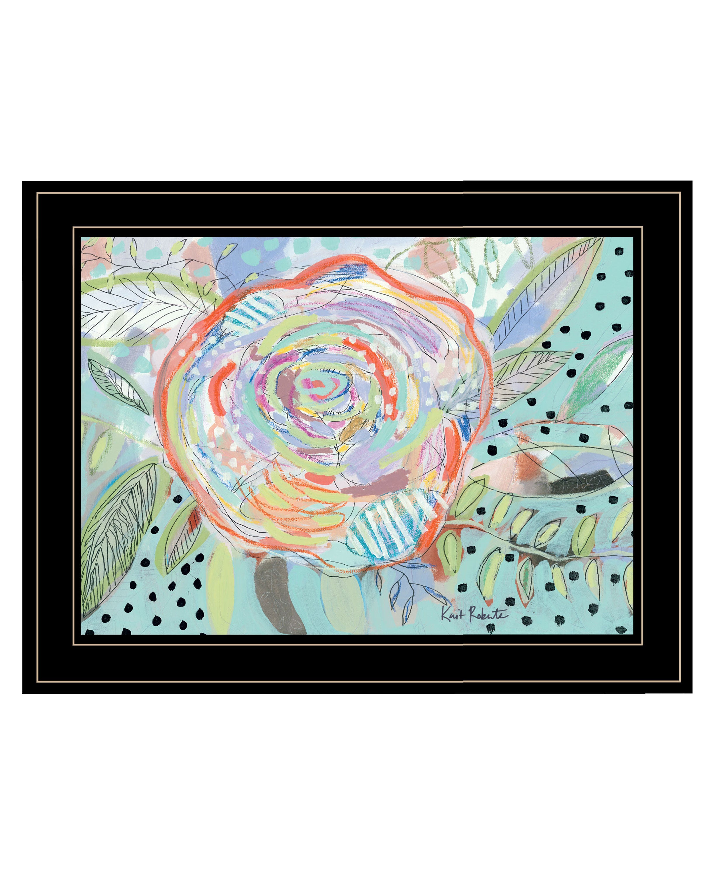 "Bloom For Yourself" By Kait Roberts, Ready To Hang Framed Print, Blac