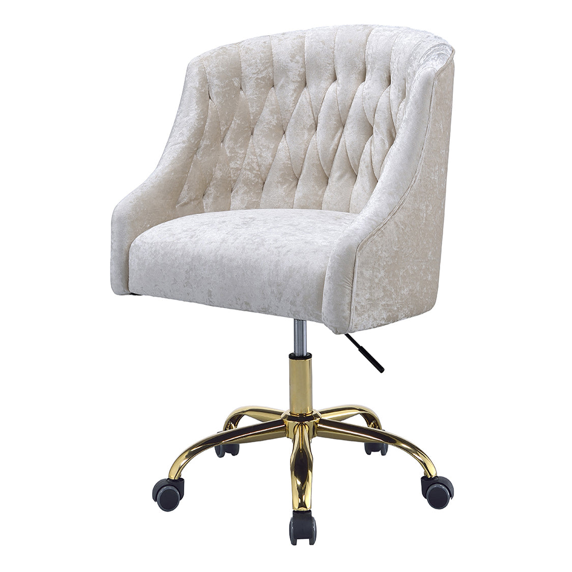 Vintage Cream And Gold Tufted Back Office Chair Solid Cream Office Foa