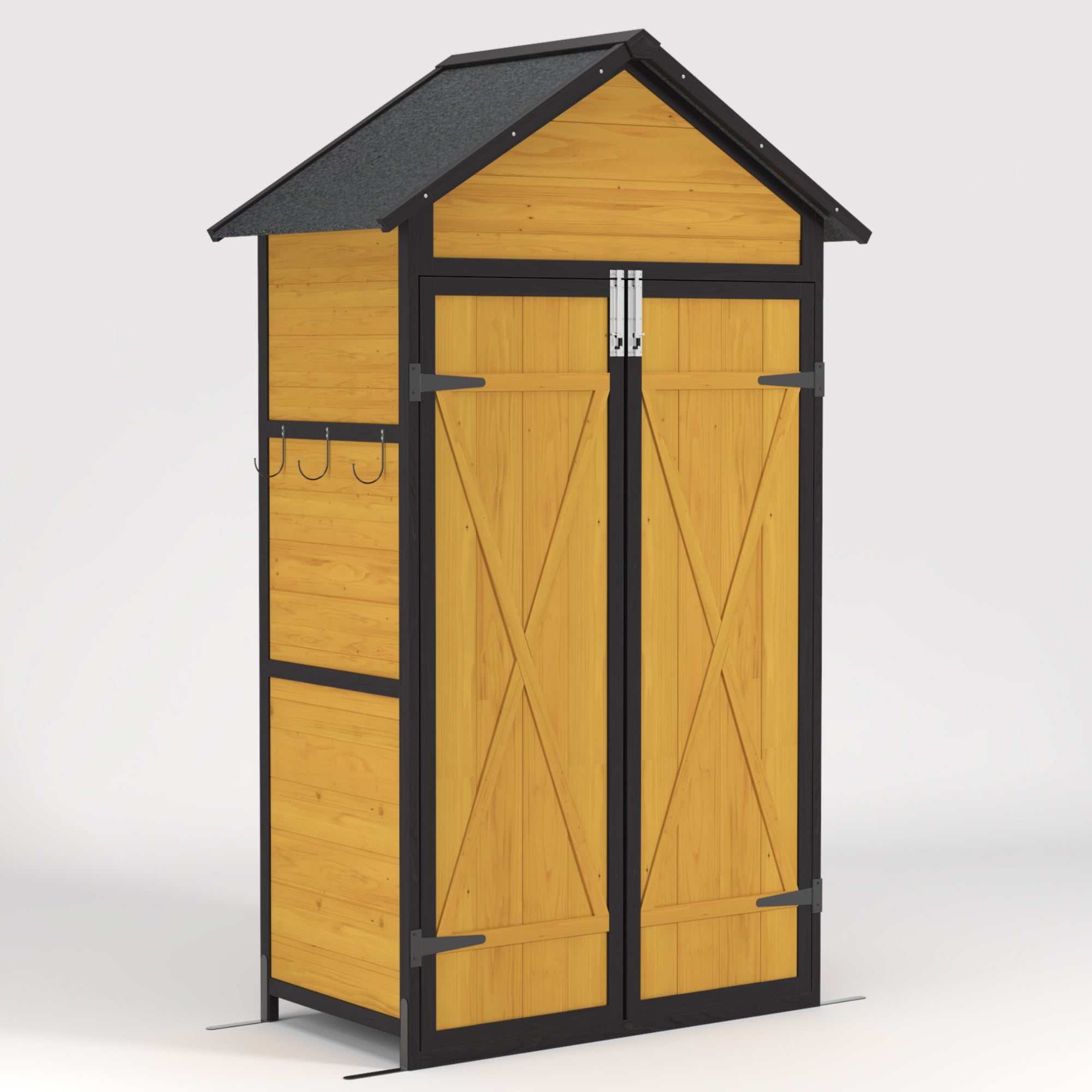 Outdoor Storage Cabinet Weatherproof Wood Storage Shed With Waterproof