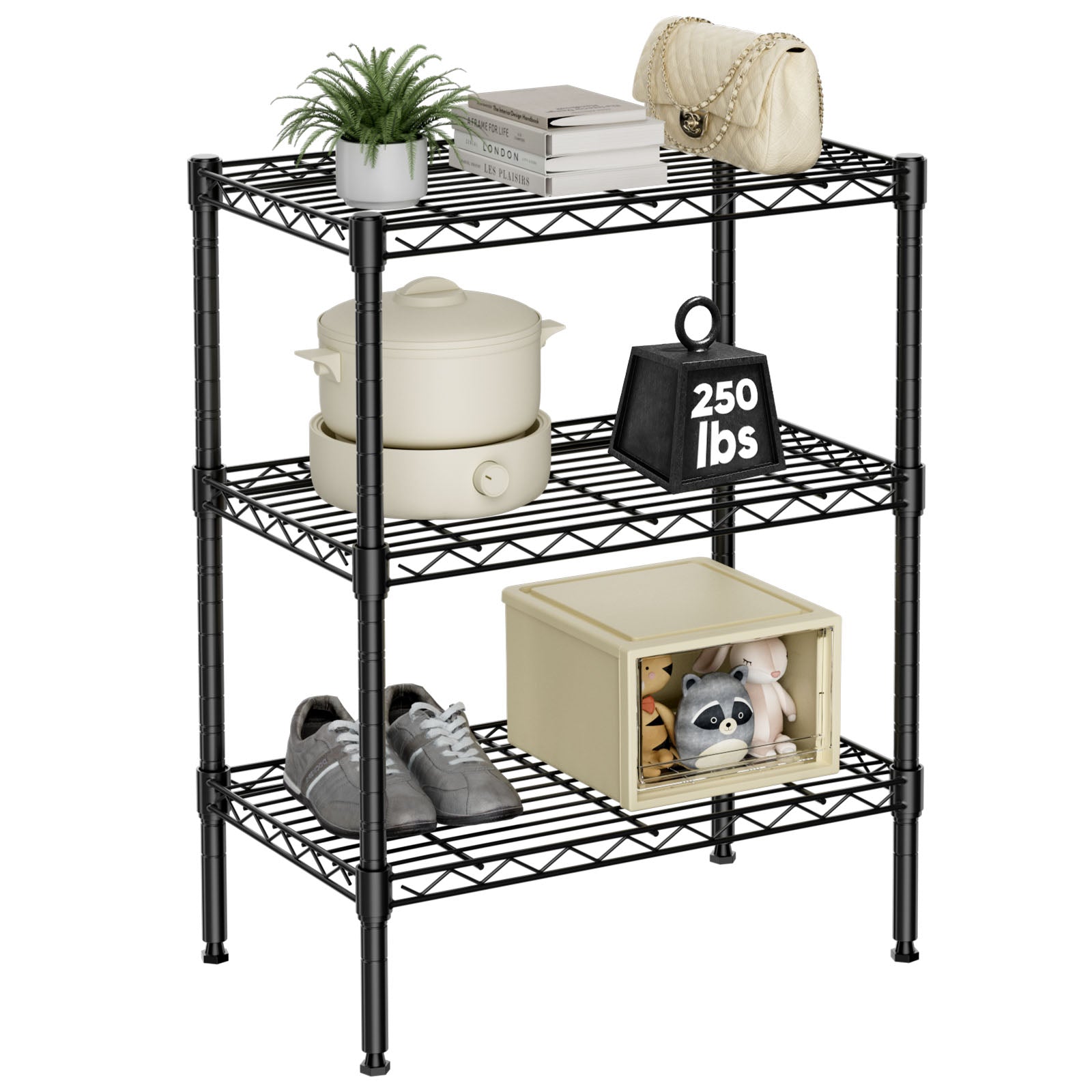 Storage Shelving Unit, Adjustable Metal Wire Racks Heavy Duty Standing