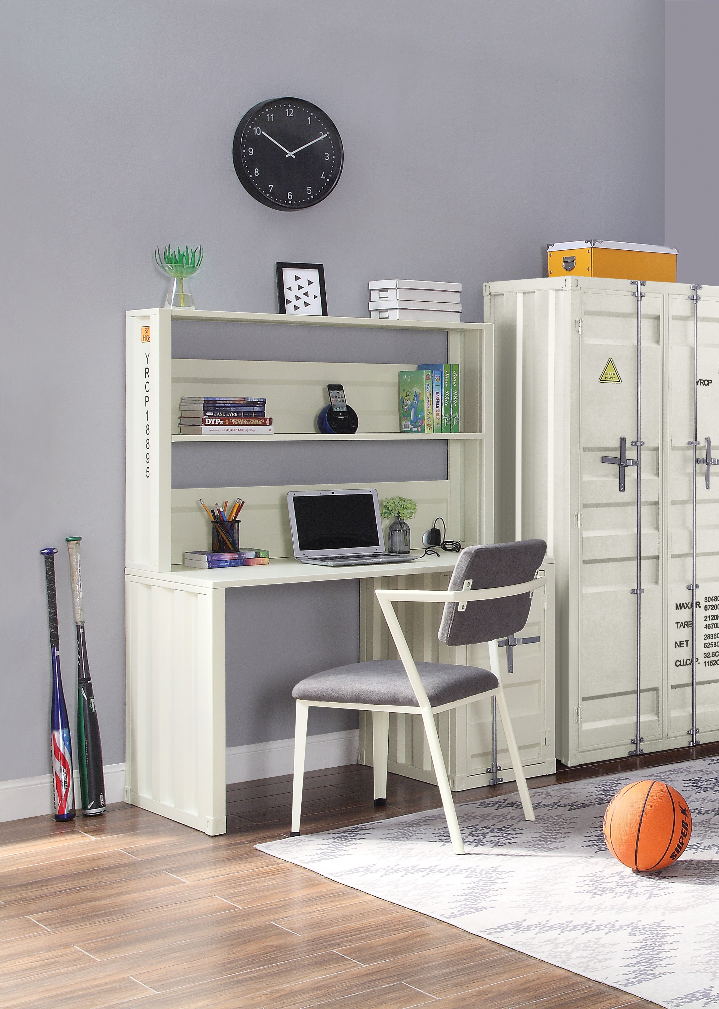 White 1 Door Writing Desk With Hutch White Writting Desk Office Indust
