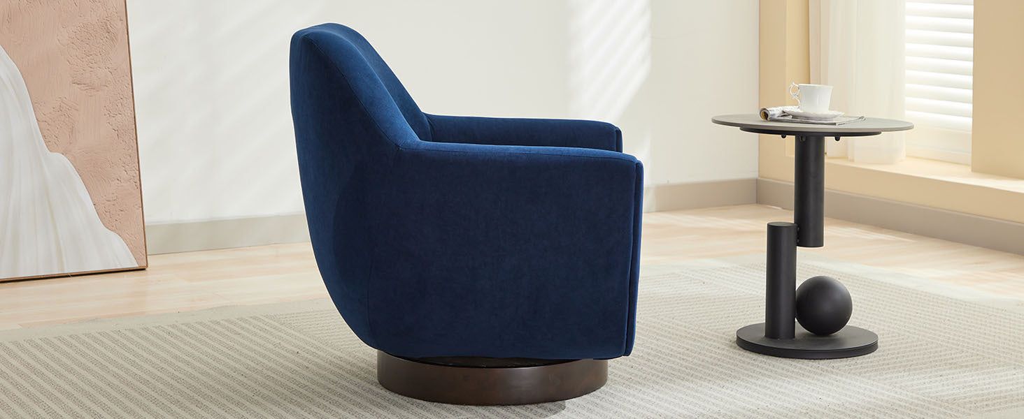 U Shaped Fully Assembled Swivel Chair Velvet Accent Chair Armchair Rou