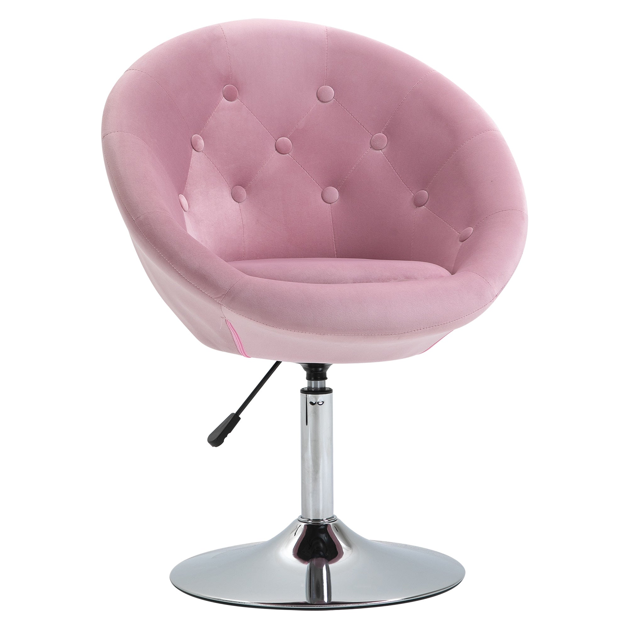Homcom Modern Makeup Vanity Chair Round Tufted Swivel Accent Chair Wit